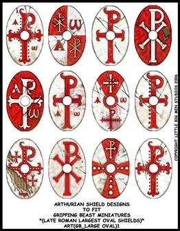 ART(GB_LARGE OVAL)1 Large Oval Shields Red (12) | ART(GB_LARGE OVAL)1 ...