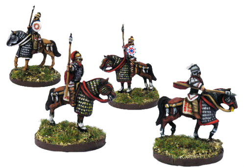 EBBG003 Early Byzantine Armoured Horse Spearmen with Shields (4 mounted ...