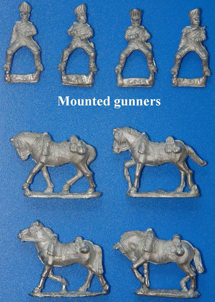 PA36 Mounted gunners (horses included) | PA36 (Calpe) | Calpe Miniatures