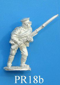 PR18b Advancing, left leg forward and bent at the knee, right leg back ...