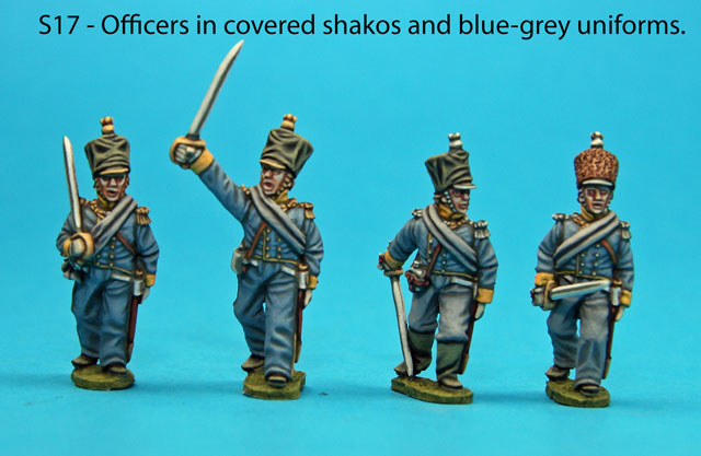 S17 - Foot officers with covered shakos, blue-grey uniforms. | S17 ...
